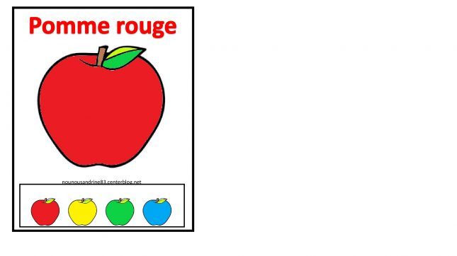 pomme apprentissage des couleurs et motricité fine