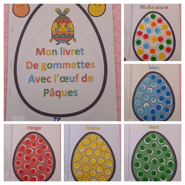 petit livret de Pâques gommettes oeuf de Pâques