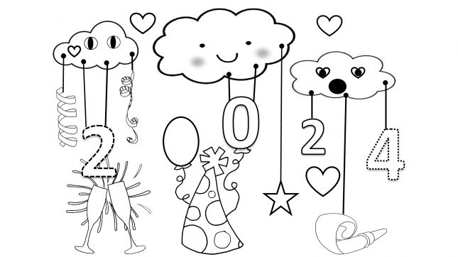 Pages à Colorier De Bonne Année 2024 Symbole De 2024 Dragon Page De