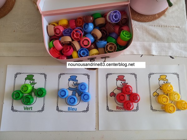 bonhomme de neige apprentissage des couleurs