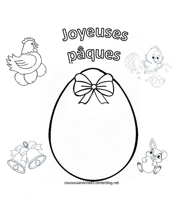activité manuelle : pâques à décorer coloriage