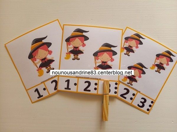 cartes de comptage d'halloween