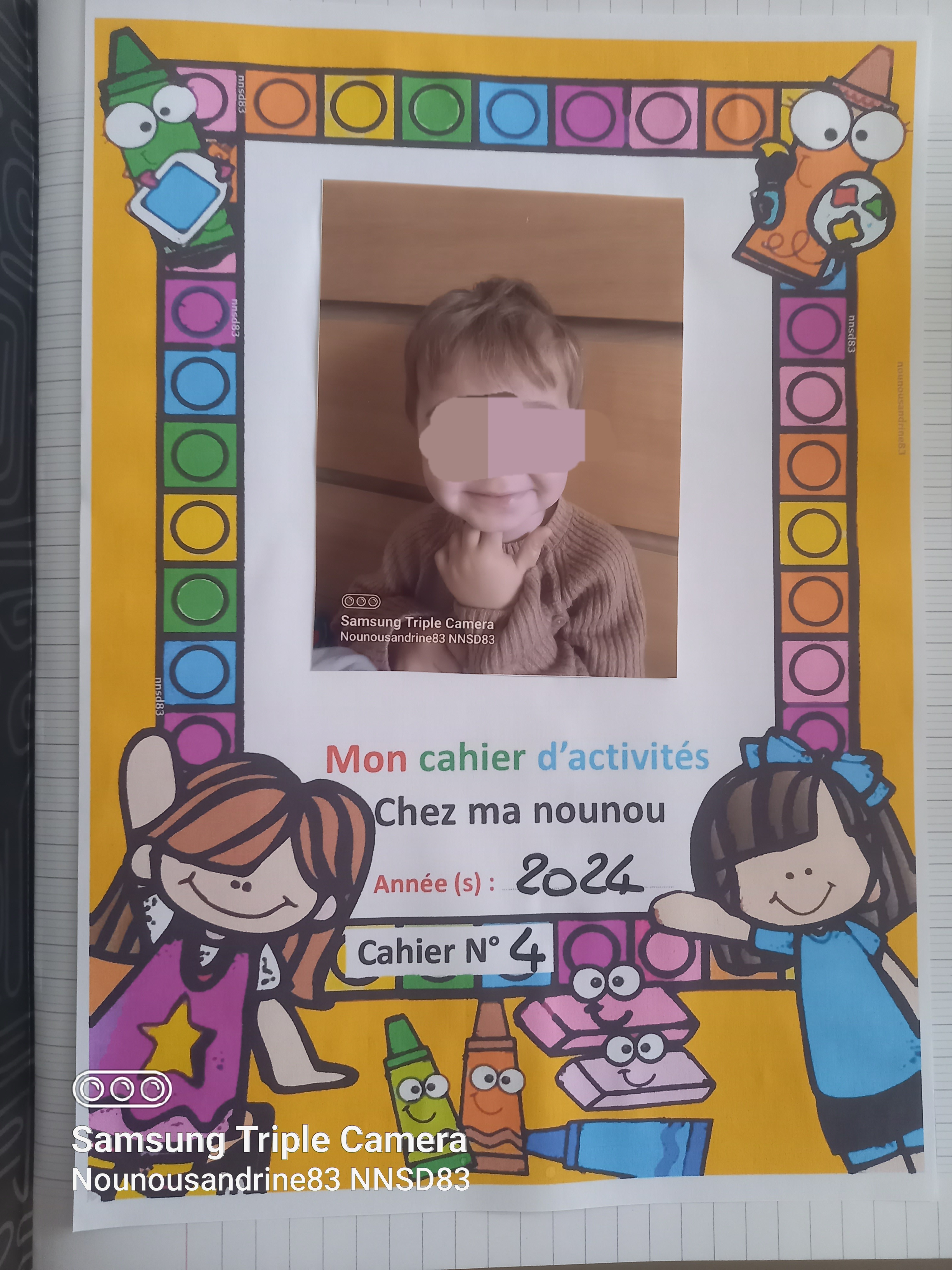 page de garde de mon cahier d'activités