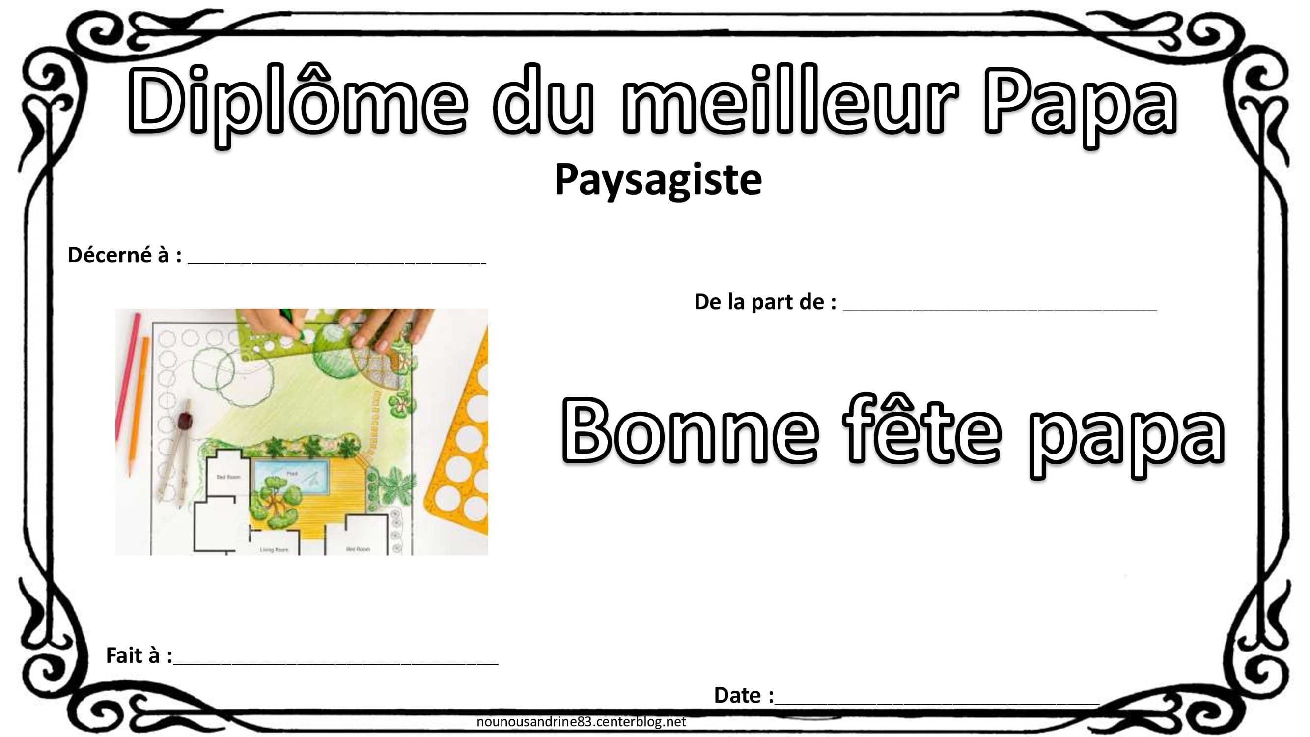 fete des peres diplome a imprimer