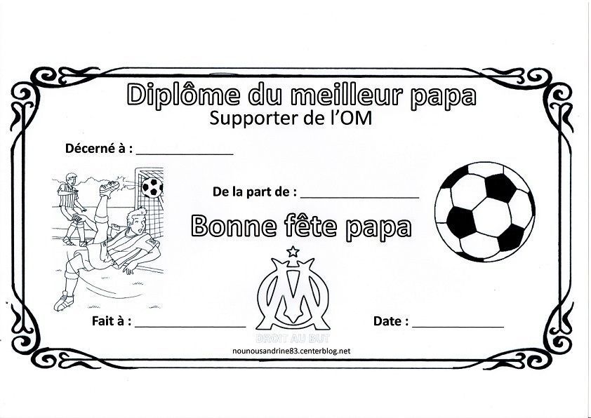 diplôme à imprimer pour la fête des pères