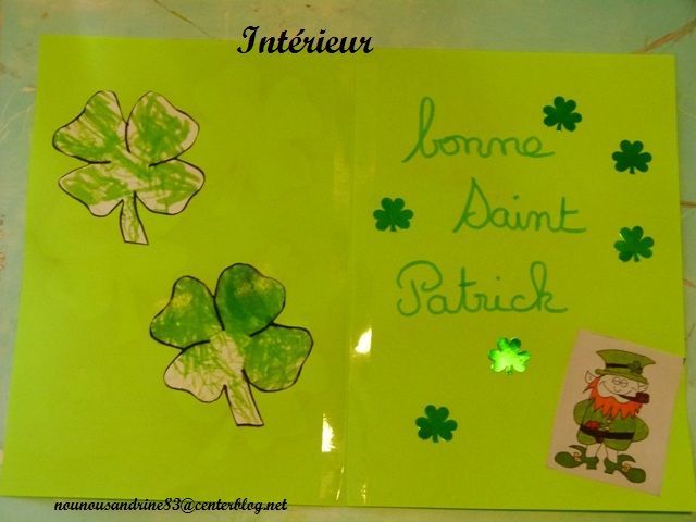 activité manuelle : Saint Patrick : trèfles