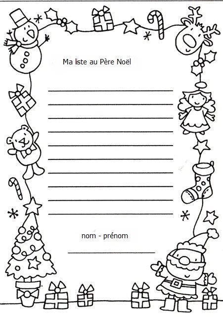 activité manuelle : lettre au père Noël